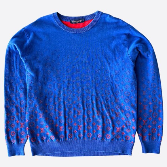 Louis Vuitton | Sweaters | Louis Vuitton Blue Red Monogram Gradient ...